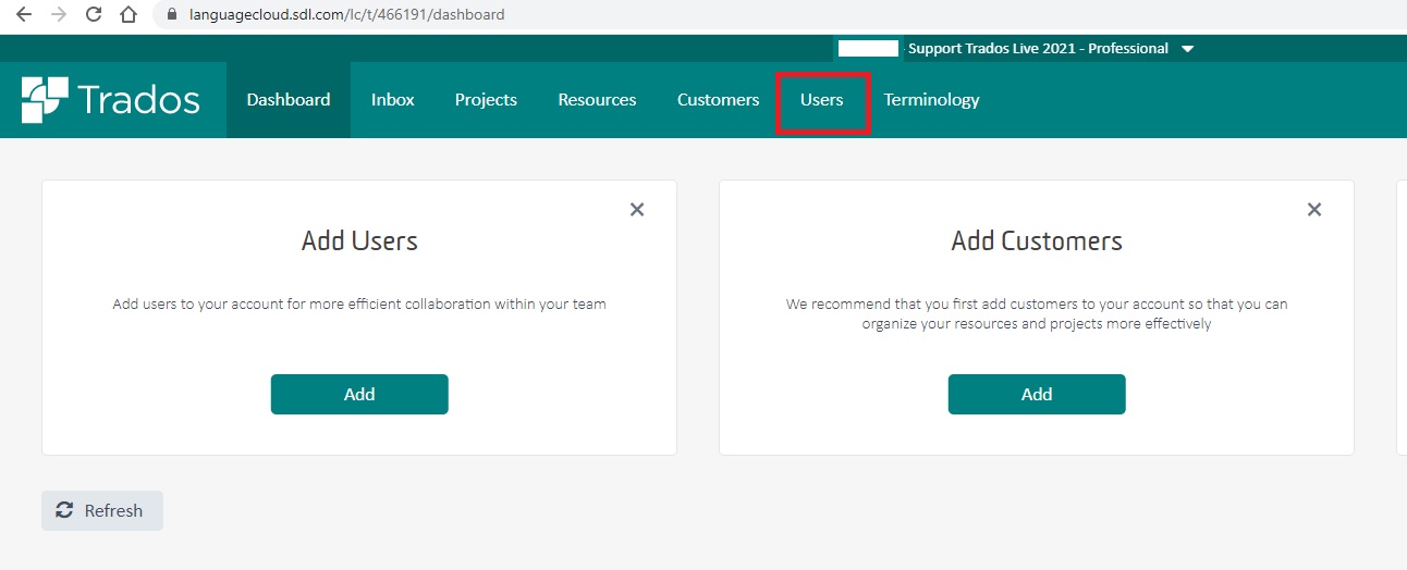 How to add users in Trados Studio cloud capabilities, Trados Team ...