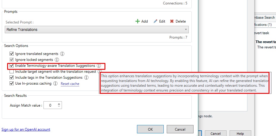 Is OpenAI Provider in Trados Studio Terminology aware?
