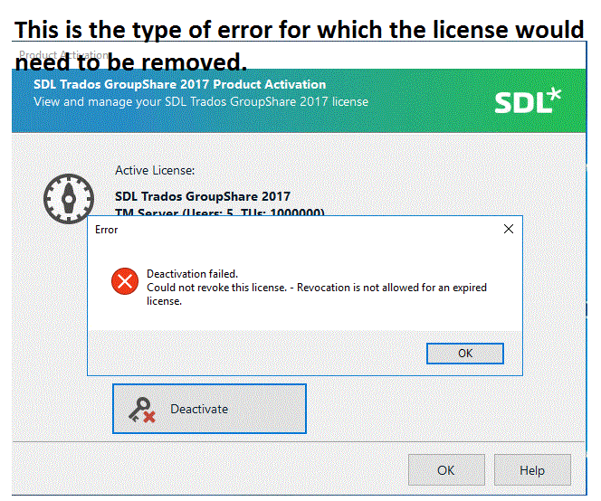 Unable to activate updated license on Trados Groupshare 2017 or later ...