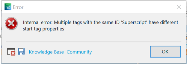 Trados Team - Error message when adding new Superscript in Studio with Trados Team project ...
