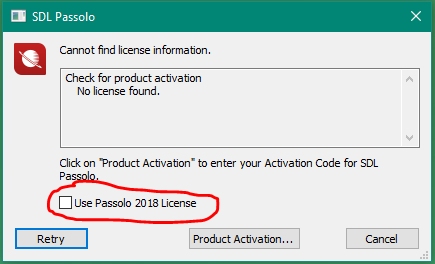 How to activate Passolo 2016 translation software with a Passolo 2018 license key