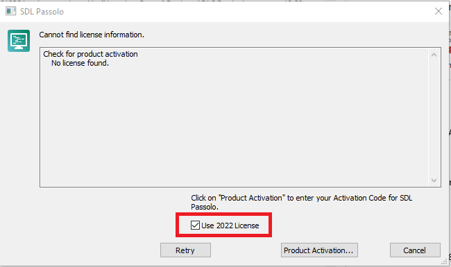 How to activate Passolo 2018 translation software with a Passolo 2022 license key