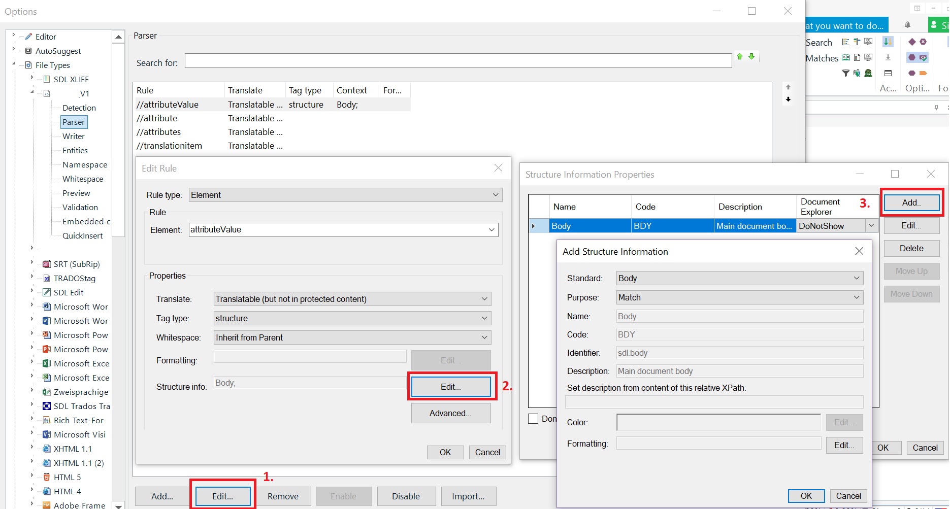 Embedded HTML tags not recognized in SDL Trados Studio, even though the option to process ...