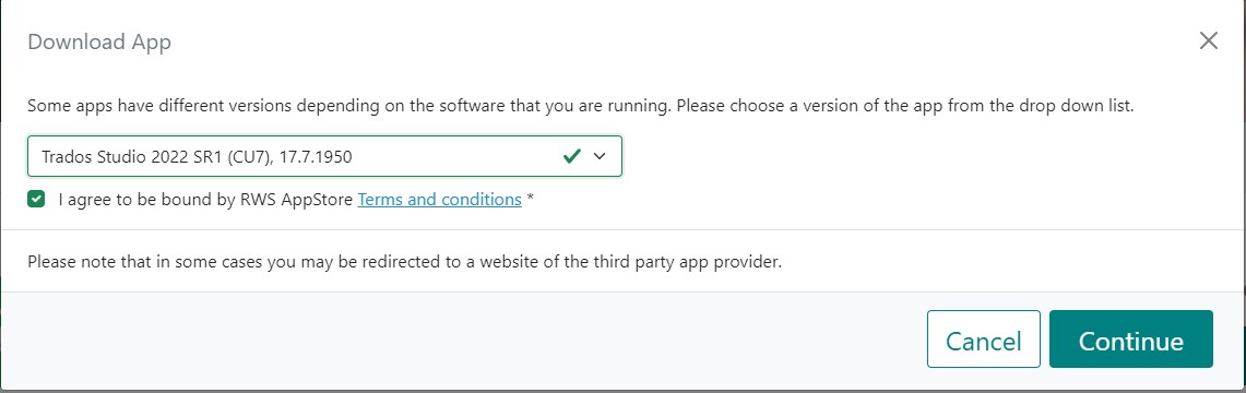 Trados Studio 2022 SR 1 CU8 - version 17.1.8.17828 - error when opening ...
