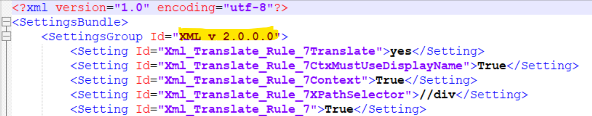 Error importing a new XML 2 file type configuration created in Trados Studio 2021 or 2022 into ...