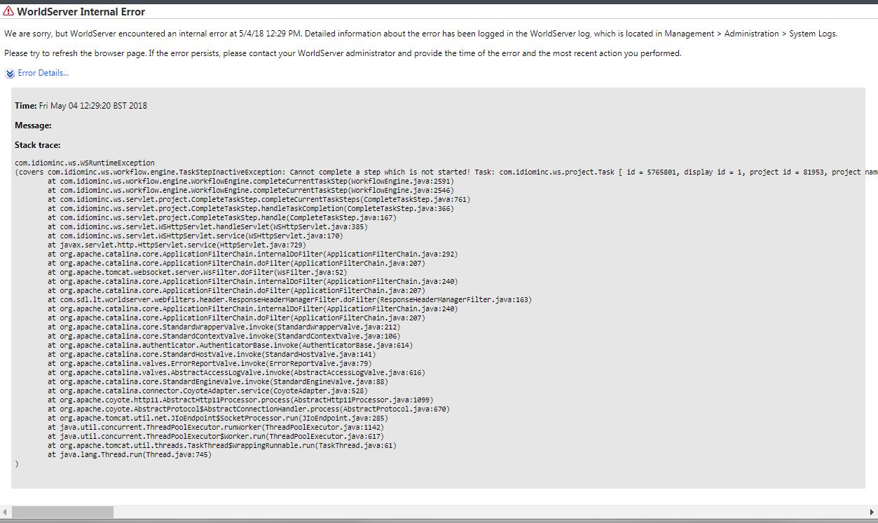 WorldServer: Internal Error when completing a Task in any step AFTER segmentation in WorldServer ...